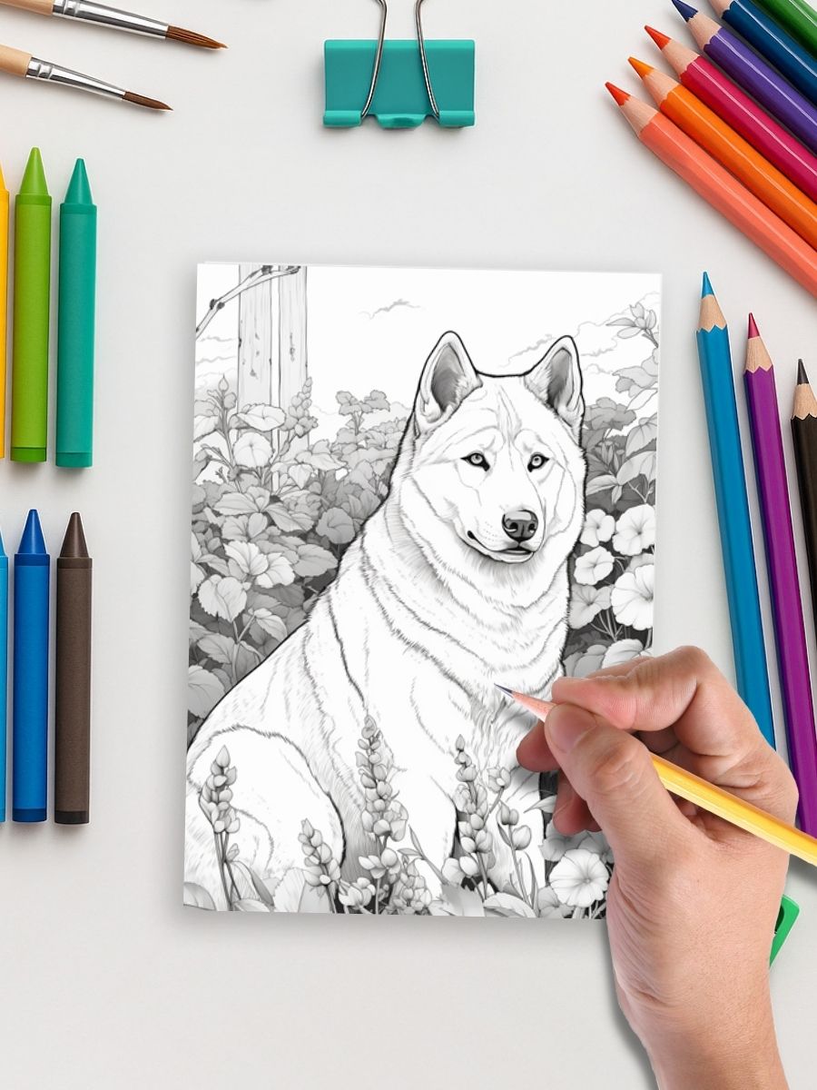 Loyal Companions – 25 Realistic Dog Coloring Pages - Enchanted Coloring ...