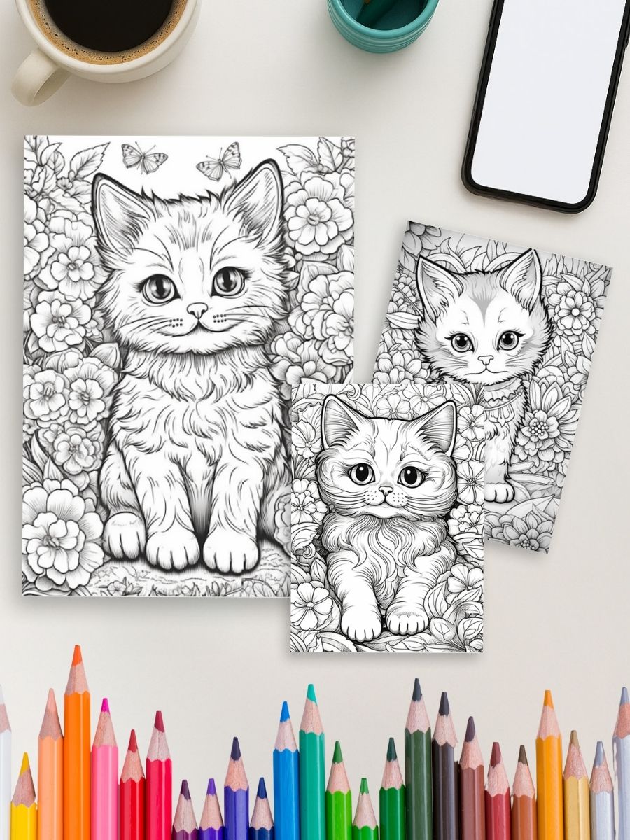 Mini Meows – 70 Cute Small Cat Coloring Pages | Enchanted Coloring Pages
