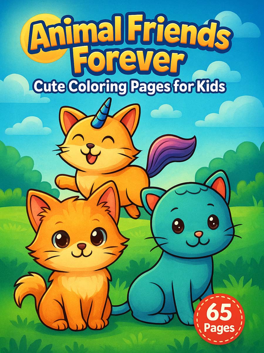 Animal Friends Forever – 65 Cute Coloring Pages for Kids | Enchanted ...