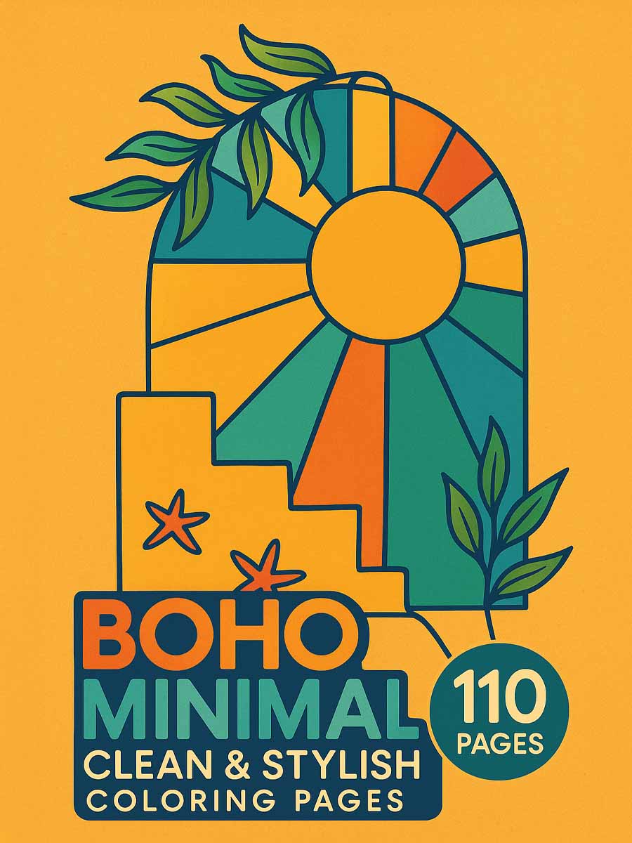 Boho Minimal – 110 Clean & Stylish Coloring Pages - Enchanted Coloring ...