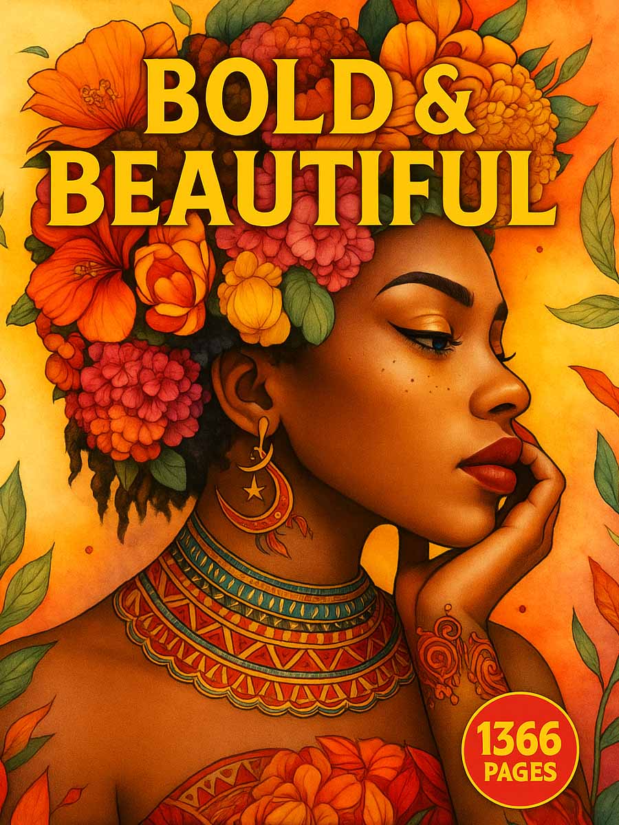 Bold & Beautiful – 1366 Black Women Coloring Page Mega Bundle ...