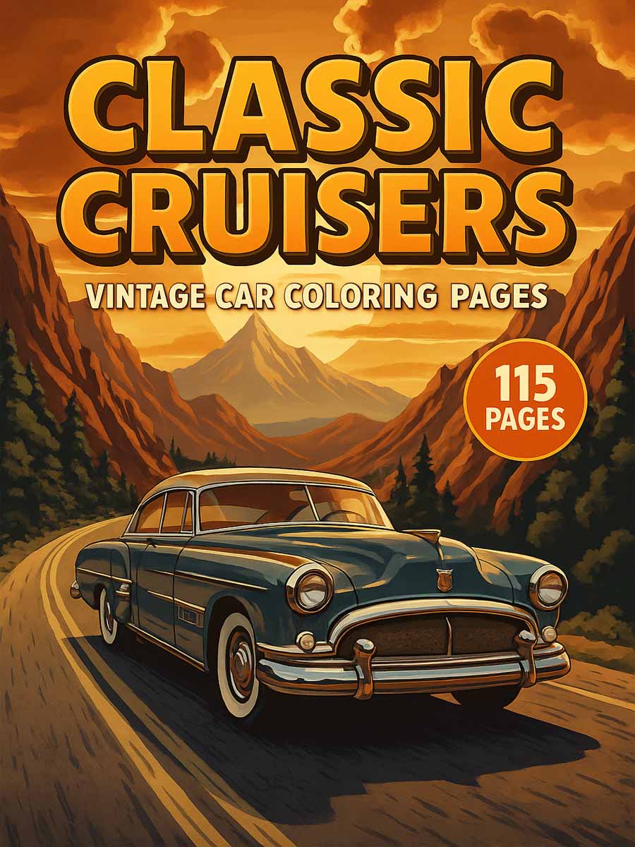 Classic Cruisers – 115 Vintage Car Coloring Pages - Enchanted Coloring ...