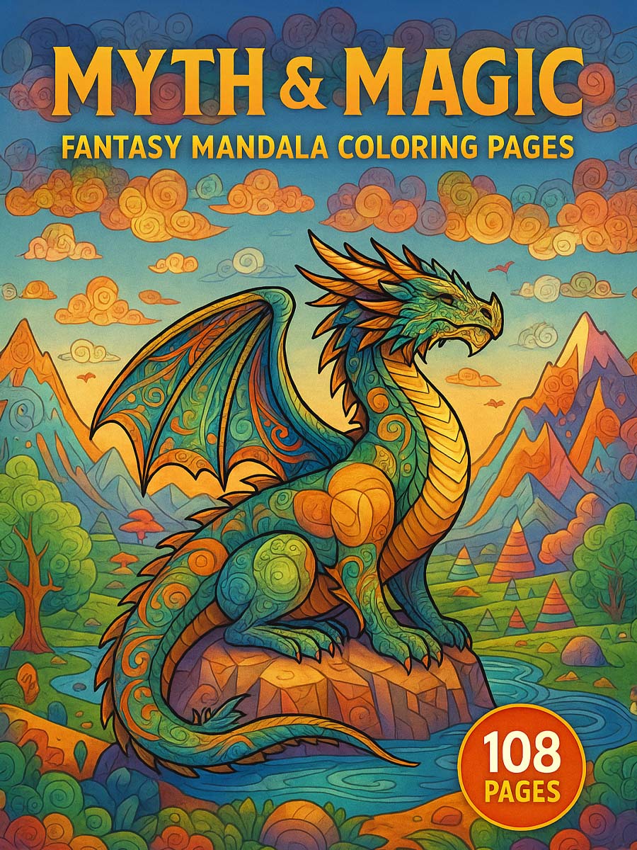 Myth & Magic – 108 Fantasy Mandala Coloring Pages - Enchanted Coloring ...