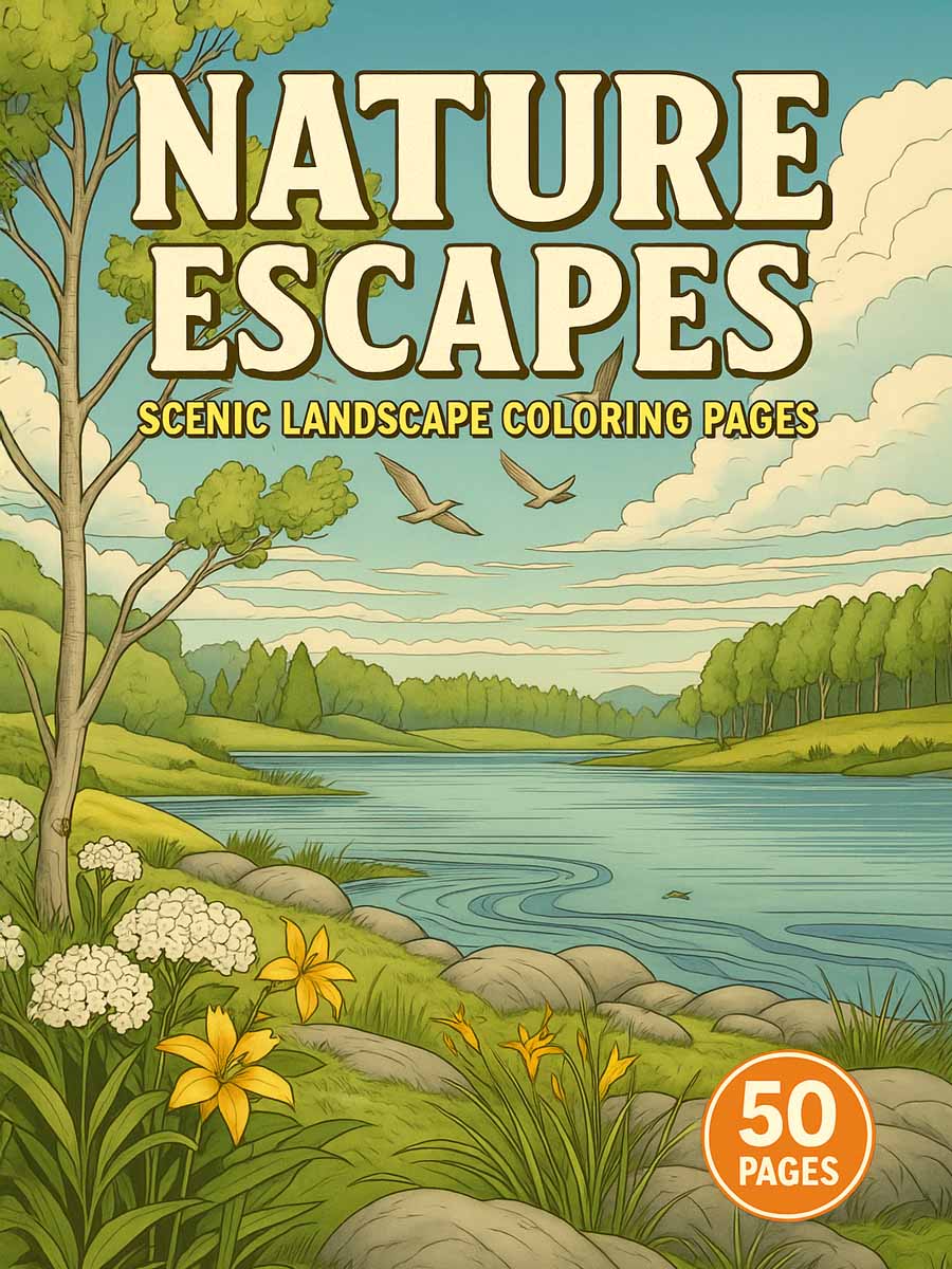 Nature Escapes – 50 Scenic Landscape Coloring Pages | Enchanted ...