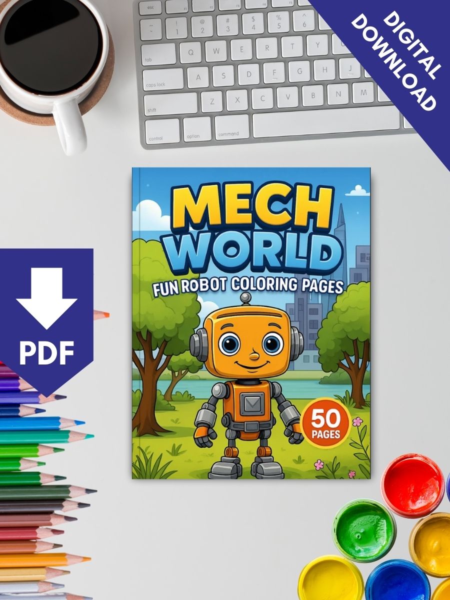 Mech World – 50 Fun Robot Coloring Pages - Enchanted Coloring Pages