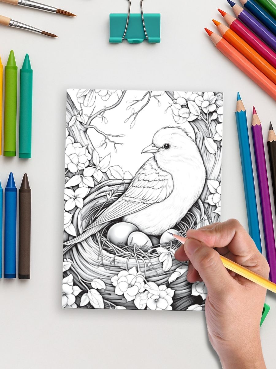 Springtime Wonders – 50 Joyful Coloring Pages - Enchanted Coloring Pages