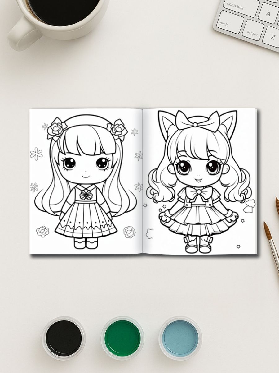 Mega Kawaii Bundle – 297 Super Cute Coloring Pages - Enchanted Coloring ...